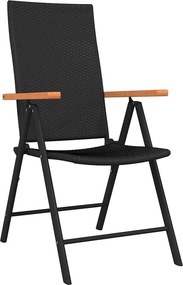 5dílný zahradní jídelní set černý 3099114