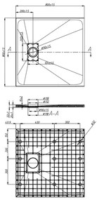 BPS-koupelny Čtvercová akrylátová sprchová vanička HYD-SSV-JUKO 80x80 šedá