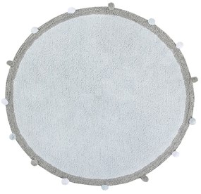 Lorena Canals, Přírodní koberec, ručně tkaný Bubbly Soft Blue, 120x120 (průměr) kruh, modrá, dětský pokoj