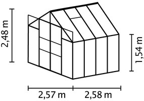 Skleník VITAVIA URANUS 6700 čiré sklo 3 mm stříbrný