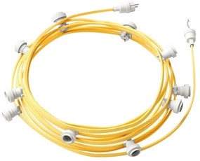 creative cables Hotový světelný řetěz LUMET 12,5 m je sestavený z 10 bílých objímek, háčku a zástrčky Barva kabelu: Černá - CM04
