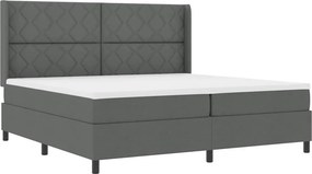 Postel s boxspringem s polštářem Tmavě šedá 200 x 200 cm textil 3341729