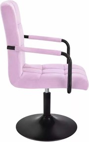 LuxuryForm DESIGN Otočná židle VERONA BLACK VELUR na černém talíři - levandule