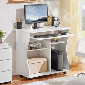 Psací stůl Yaheetech – bílá, 80 cm (délka) × 48 cm (šířka) × 76 cm (výška) (264773174225)