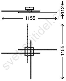 Briloner Briloner 3254-042 - LED Stmívatelné stropní svítidlo TEMPALTE 4xLED/11W/230V BL0527