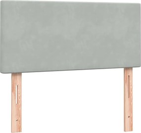 Box Spring Postel s matrací Světle šedá 90x220 cm Samet 3317973