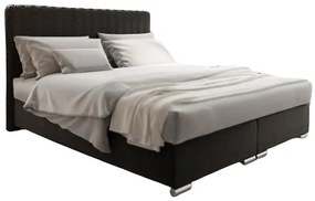 Manželská postel 160 cm Boxspring Penarth Comfort (černá) (s roštem, matrací a úl. prostorem). 1056284