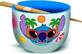 STOR Jídelní miska s hůlkami Stitch / Miska na ramen / Keramika / Dřev