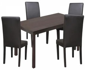 Jídelní set masiv pro 4 osoby židle 4 + stůl 118x75 4424