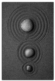 Obraz na plátně - Černý písek s kameny - obdélník 7191A (120x80 cm)