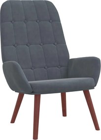 Relaxační křeslo s podnožkou tmavě šedé samet 3315139