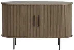 Hnědá komoda v dekoru dubu s posuvnými dveřmi 120x76x45 cm Nola – Unique Furniture