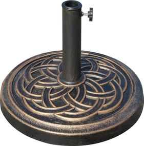 Základna slunečníku Outsunny, hmotnost 12 kg, kulatá stojan na slunečník vhodný pro trubky o průměru 38 mm/48 mm, z pryskyřice a oceli do exteriéru, Ø