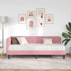Rohový rám postele Růžová 80 x 200 cm samet 3394137