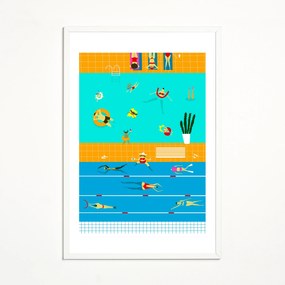 Vendula Frydrychová | At The Pool Rám: Černý, Velikost: 40 x 30 cm