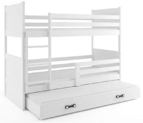 b2b1 BMS-group Patrová postel s přistýlkou RICO 3 80x160 cm, bílá/bílá Pěnová matrace