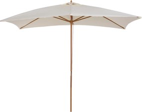 Zahradní slunečník Outsunny 295x200 cm s dřevěným kmenem, bambusovými žebry a kladkovým systémem - obdélníkový zahradní slunečník odolný vůči vodě pro
