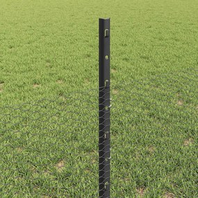 Hexagonální plot s podpěrou 100 x 0,5 m Ocel potažená PVC Šedá 3336917