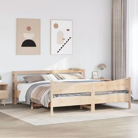 Rám postele s čelem 180 x 200 cm masivní borovice 3306294