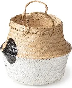 Compactor Belly S Panda mořská tráva přírodní / Dětský úložný košík /