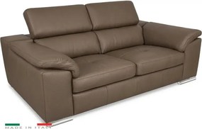Moderní kožená pohovka LOREN II (2P), sv. hnědá (romana - 2029 nut brown)