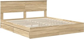 Postel s úložným prostorem se zásuvkou Sonoma dub 180 x 200 cm 3408433