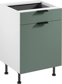 SORENTO jv | dolní skříňka D60S1 se zásuvkou a příborníkem | 60 cm | PRAVÁ | bílá/zelená