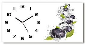 Wallmuralia Skleněné hodiny na stěnu tiché Borůvky s ledem 60x30 cm