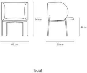 Tmavě šedé látkové lounge křeslo Teulat Mogi