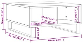 Konferenční stolek betonově šedý 60x60x30 cm kompozitní dřevo - Default Title