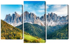 Vícedílný obraz Pohoří Dolomity V Itálii Nedostatek Nedostatek Přírodní plátno 120x80
