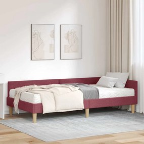 Rohový rám postele s matrací Jiný s čelo 2 ks Šedá textil 3393672