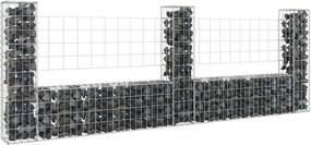 Gabionový koš ve tvaru U se 3 sloupky železo 260 x 20 x 100 cm 151276