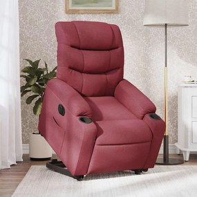 Elektrické zvedací polohovací křeslo vínové textil 3206666
