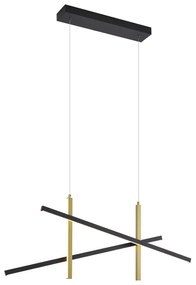 Designové závěsné svítidlo X černé se zlatou barvou vč. LED s 3-stupňovým stmíváním - Joy