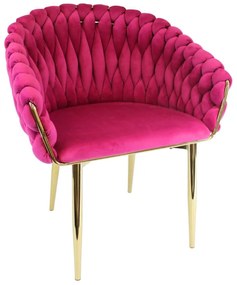 Růžové sametové jídelní židle LUX 4ks 83cm