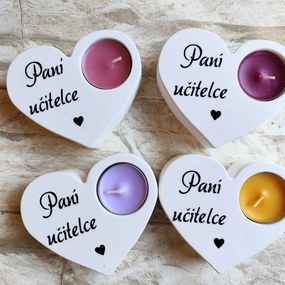 Svícen srdíčko Paní učitelce