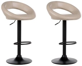 Sada 2 barových stoliček z umělé kůže světle béžové PEORIA II Beliani