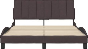 Rám postele bez matrace Hanko tmavě hnědá 120 x 200 cm textil 3310380