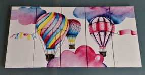 5-dílný obraz balónky ve větru Varianta: 100x50