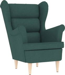 Křeslo s podnožkou tmavě zelené textil 3307994