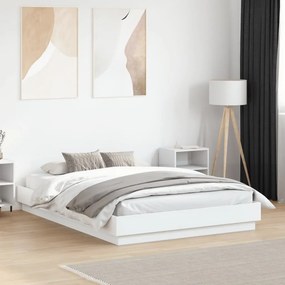 Rám postele bílý 135 x 190 cm kompozitní dřevo 3209877