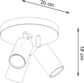 Sollux Lighting Stropní svítidlo RING 3P červené