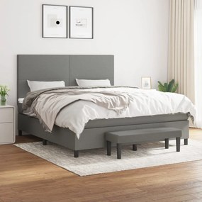 Box spring postel s matrací tmavě šedá 160x200 cm textil 3136446