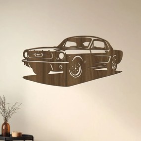 dřevo života Dřevěný obraz Ford Mustang Zvolte rozměr (cm): 80x40, Zvolte barvu dekoru: Ořech