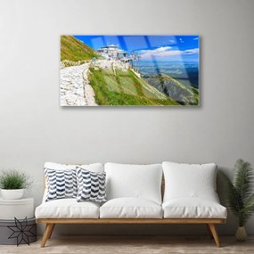 Obraz na skle Hory Stezka Krajina 120x60 cm