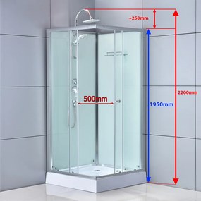 BPS-koupelny Sprchový box WSH308 90x90 bílá mat