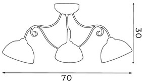 Stropní svítidlo ANTICA 3xE27/60W/230V