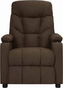 Polohovací křeslo tmavě hnědé textil 339087