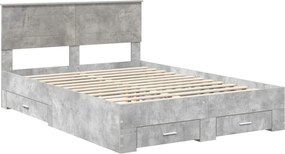 Rám postele s čelo Betonově šedá 160 x 200 cm Kompozitní dřevo 3408241